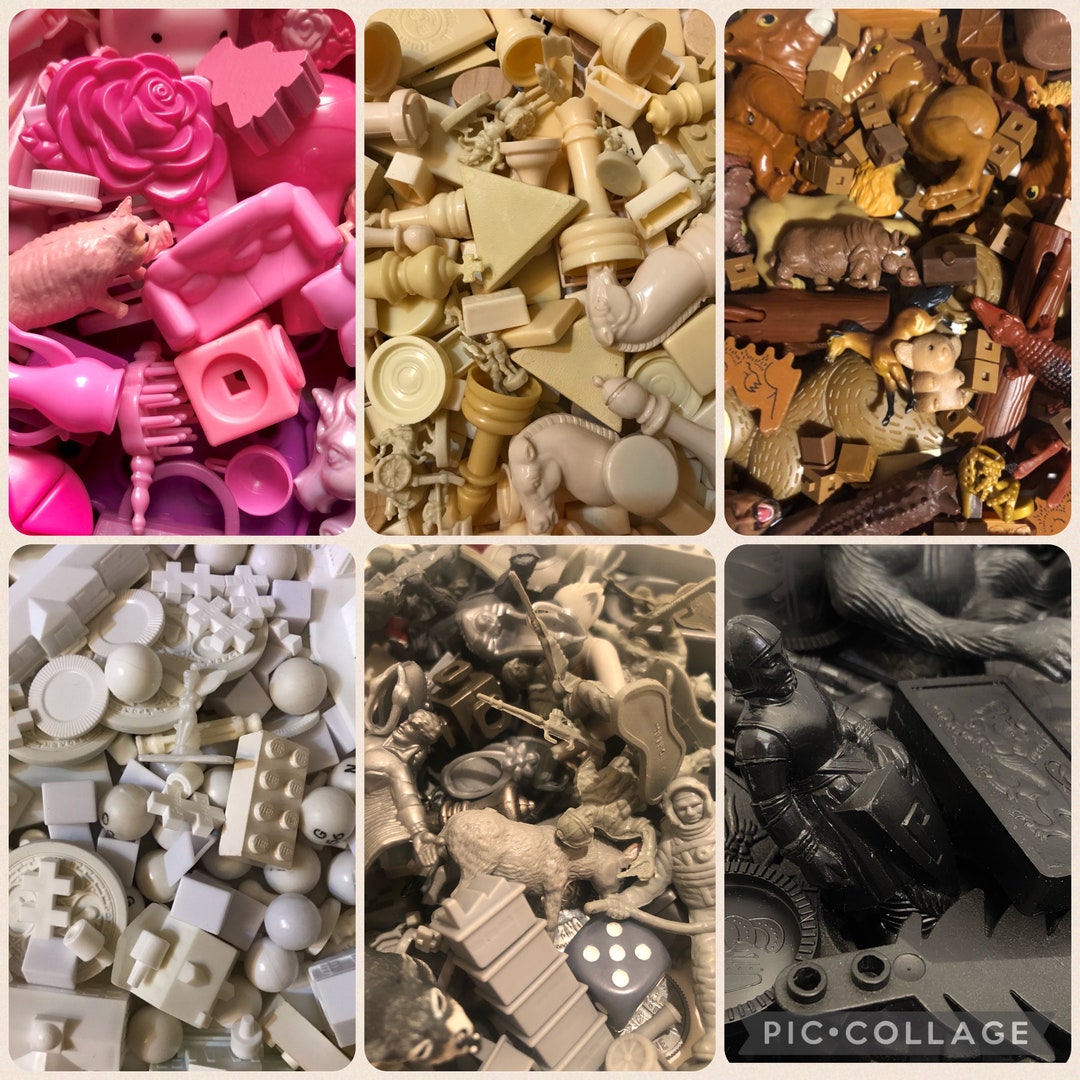 Found Objects for Collage Art or Craft Projects. Toys, Games Pieces ...