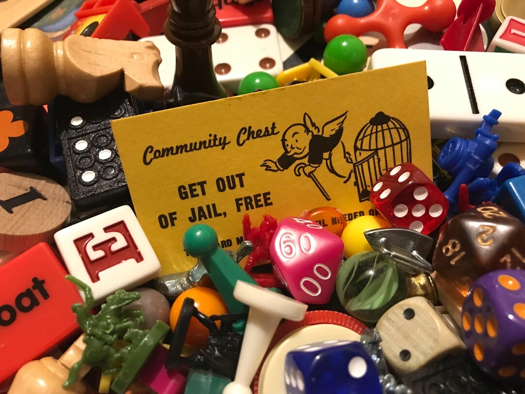 Board Game Pieces. Vintage Game Pieces-modern. 100+ Pc Lot. Dice, Chess ...