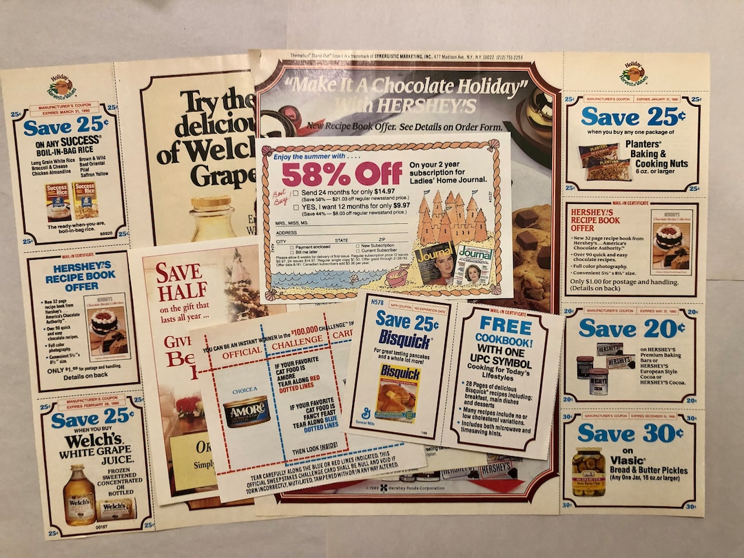 Vintage Coupons 1970s 1980s Grocery Coupons for Junk Journals / Crafts ...