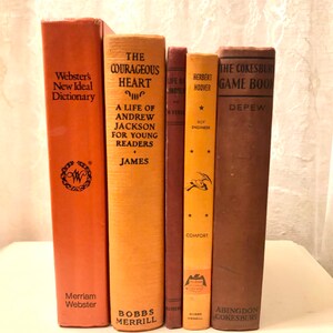 Orange and Red Vintage Books. Books for Decoration. Display Books ...