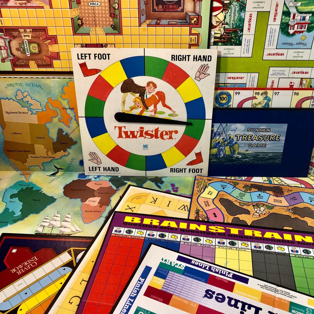 20 Vintage Board Game Boards for Display or to Repurpose. Just the ...