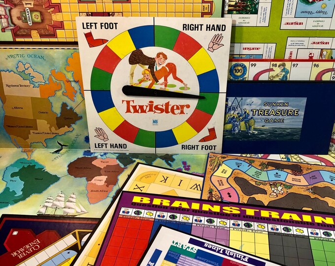 20 Vintage Board Game Boards for Display or to Repurpose. Just the ...