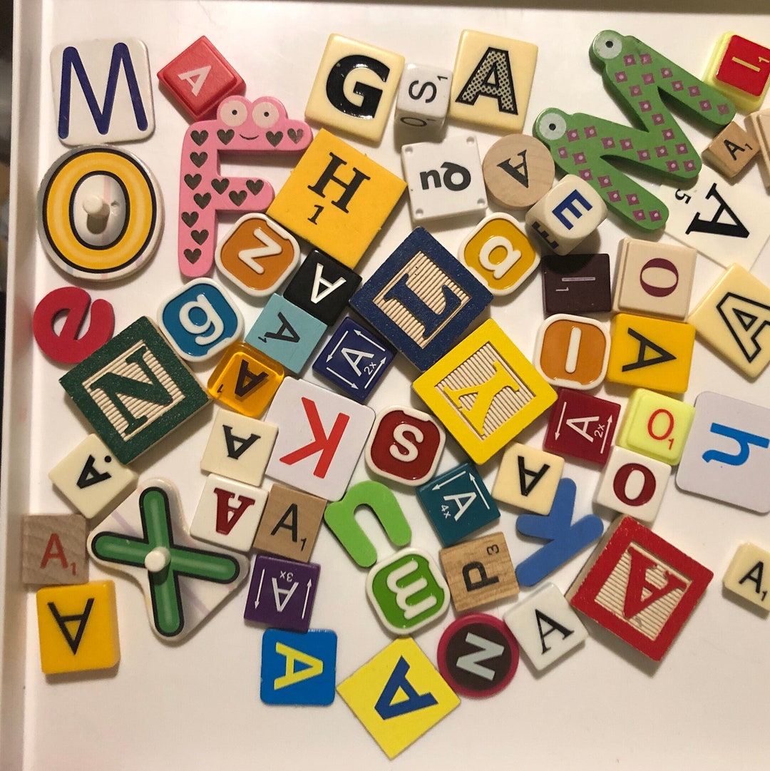 Mixed Variety of Colorful LETTER TILES From Board Games/learning ...