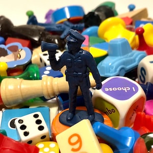 Board Game Pieces. Vintage Game Pieces-modern. 100+ Pc Lot. Dice, Chess ...