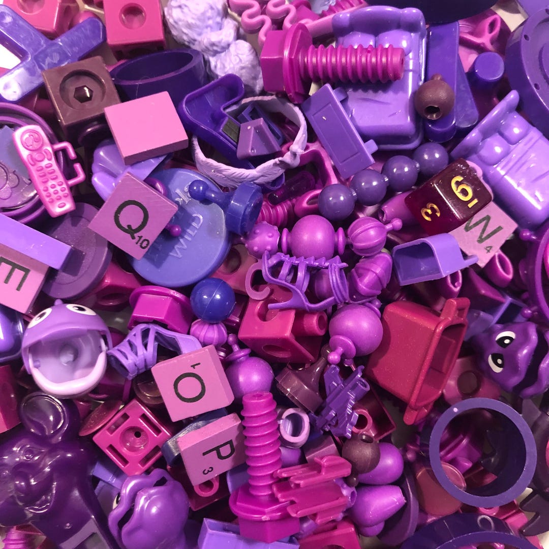 Purple Found Objects for Assemblage Art and Crafts. Tiny Random Purple ...