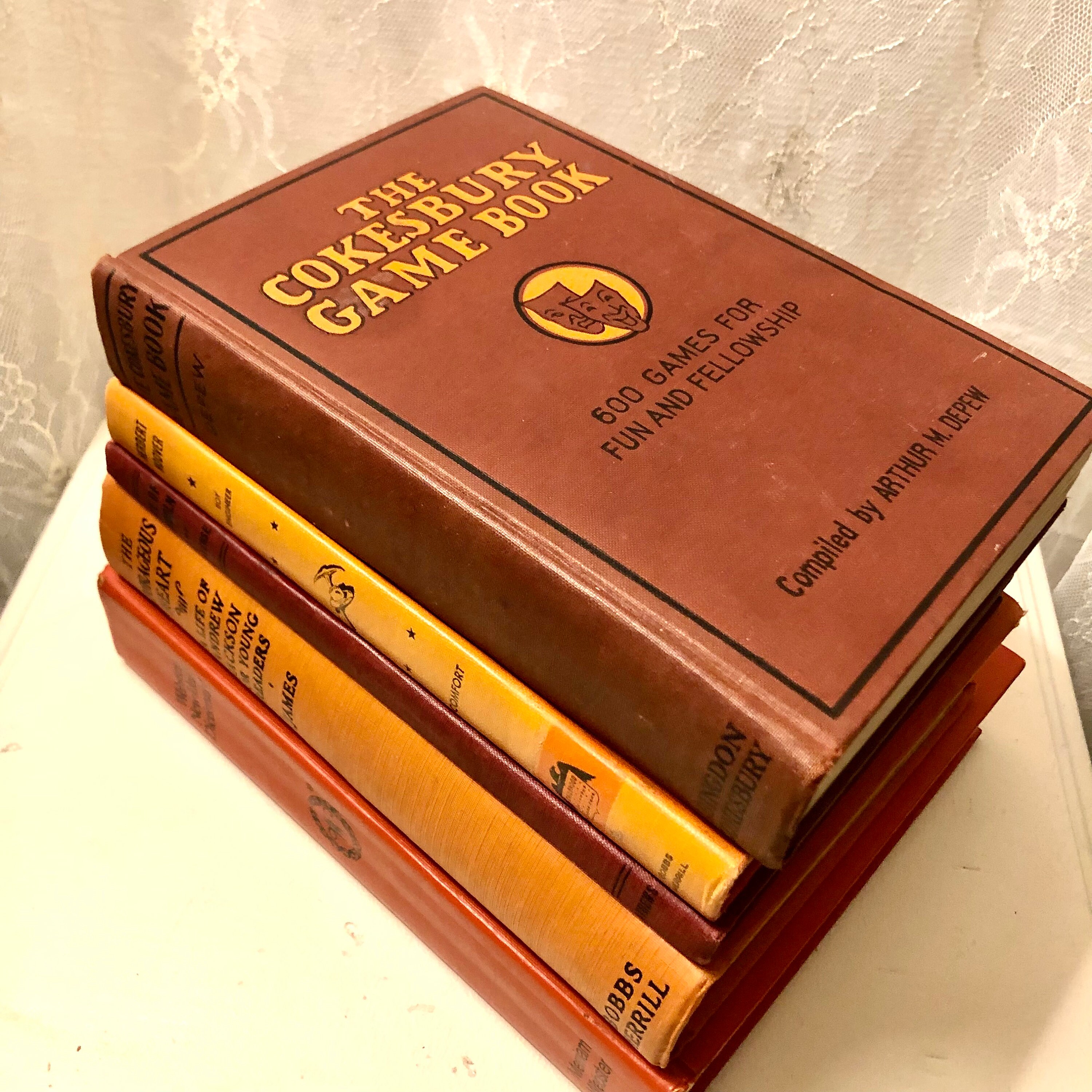 Orange and Red Vintage Books. Books for Decoration. Display Books ...