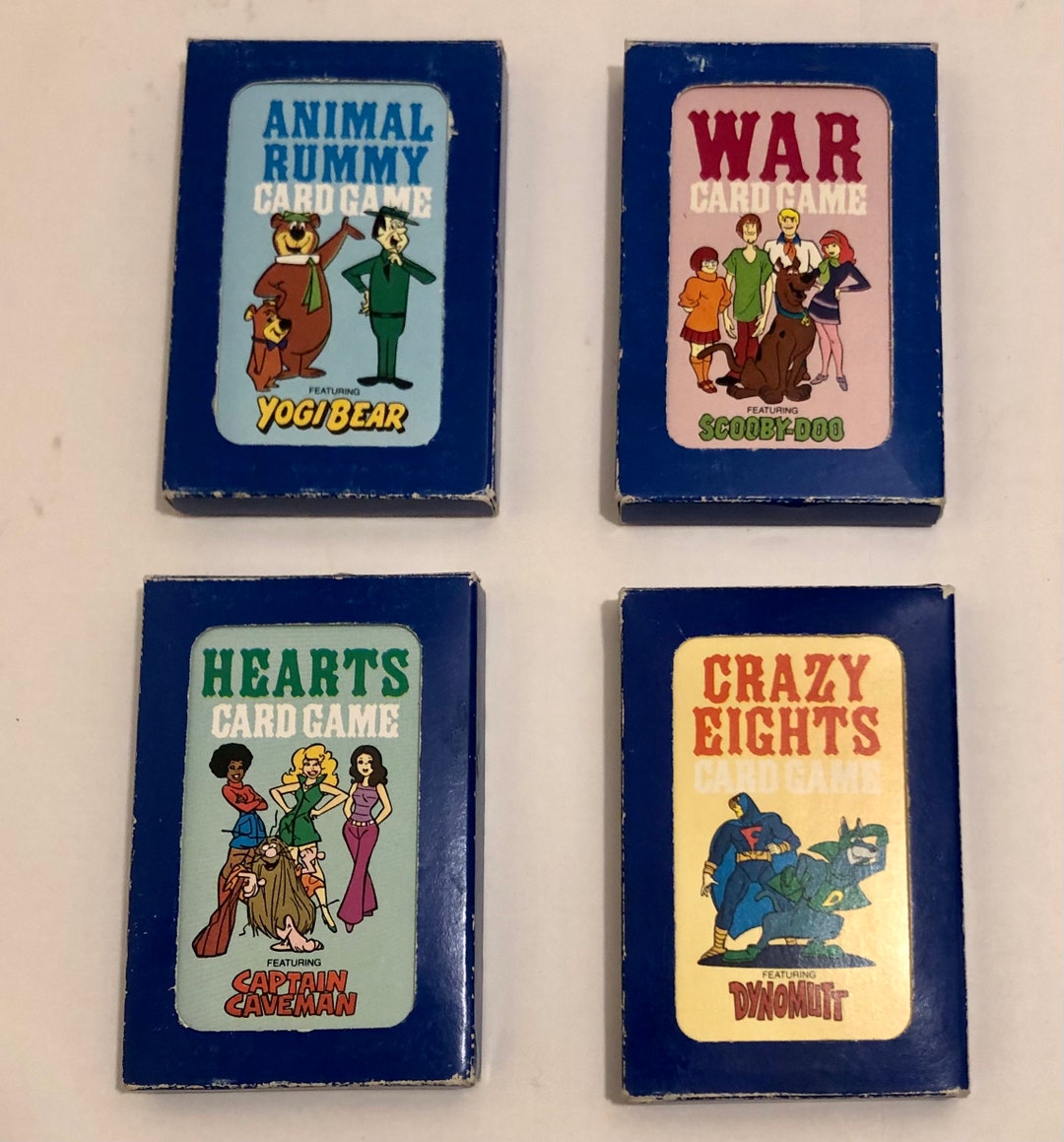Vintage 1970s Cartoon Playing Cards. Scooby Doo War, Yogi Bear Rummy ...