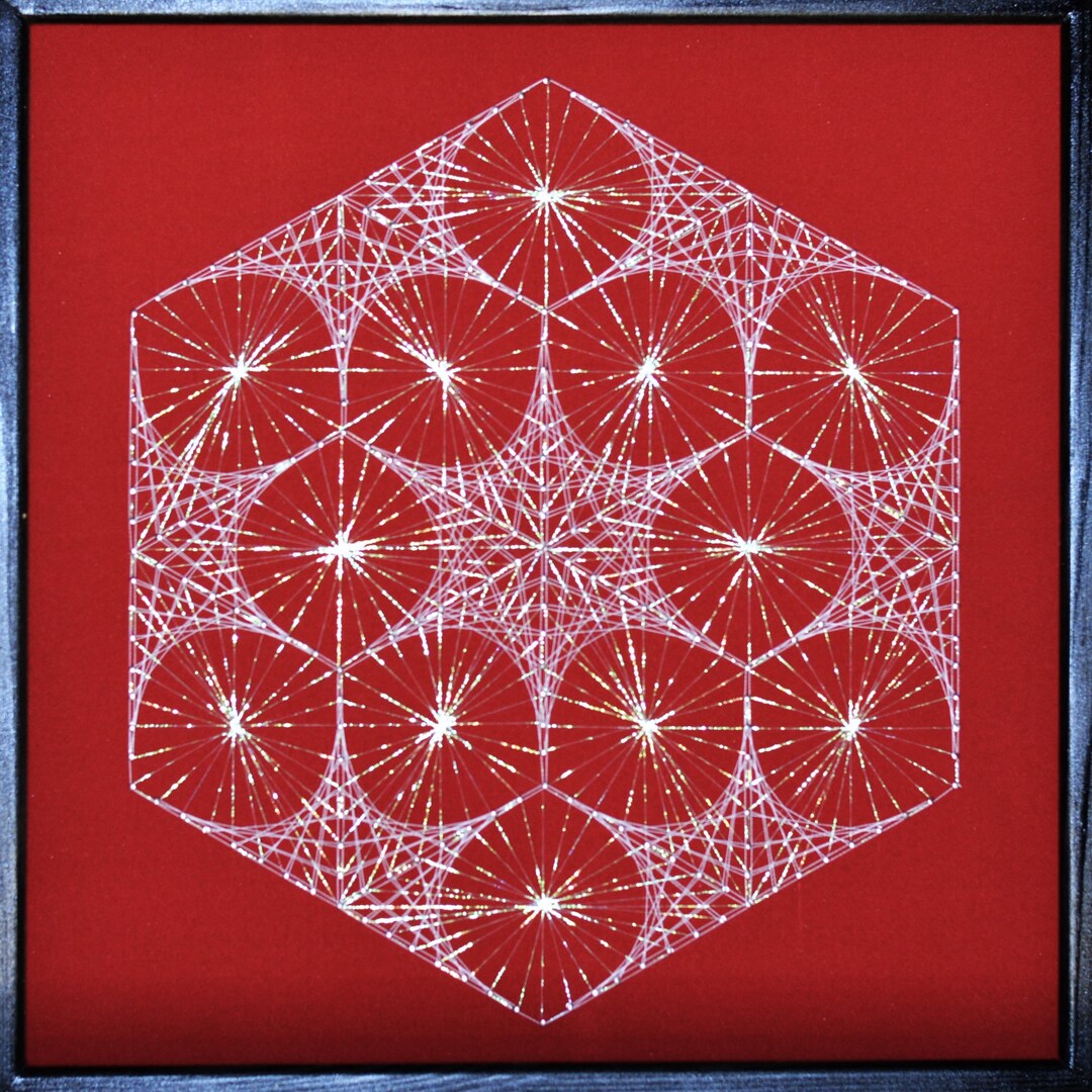 FLOWER AND SPIDER String Art With Wooden Frame & Sacred Geometry With ...