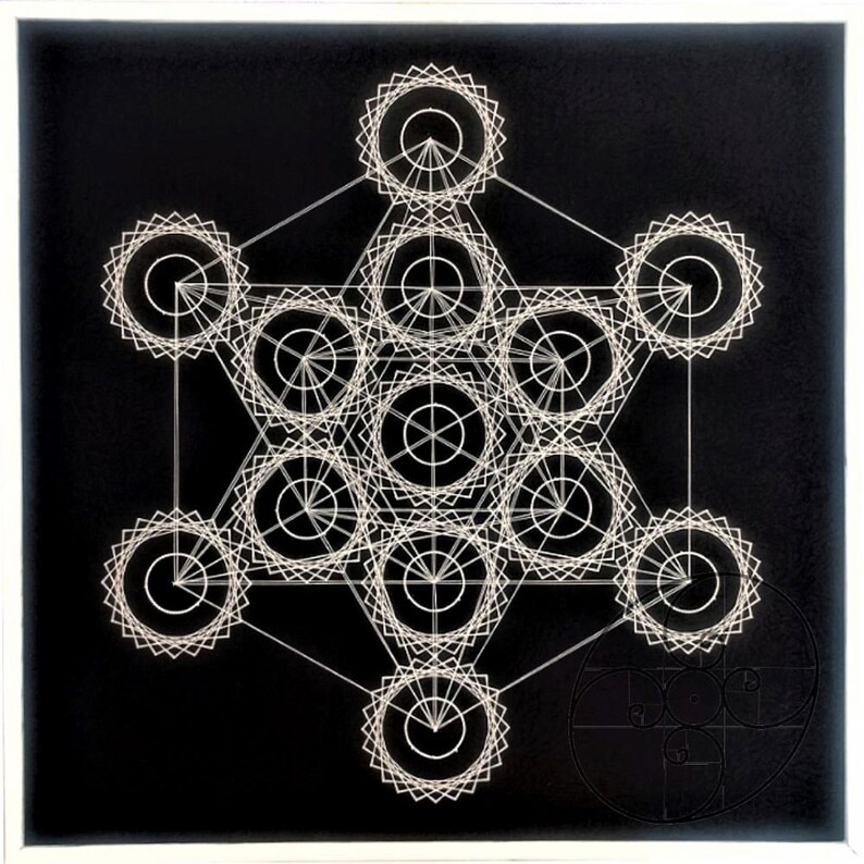 METATRON CUBE String Art With Wooden Frame & Sacred Geometry With ...