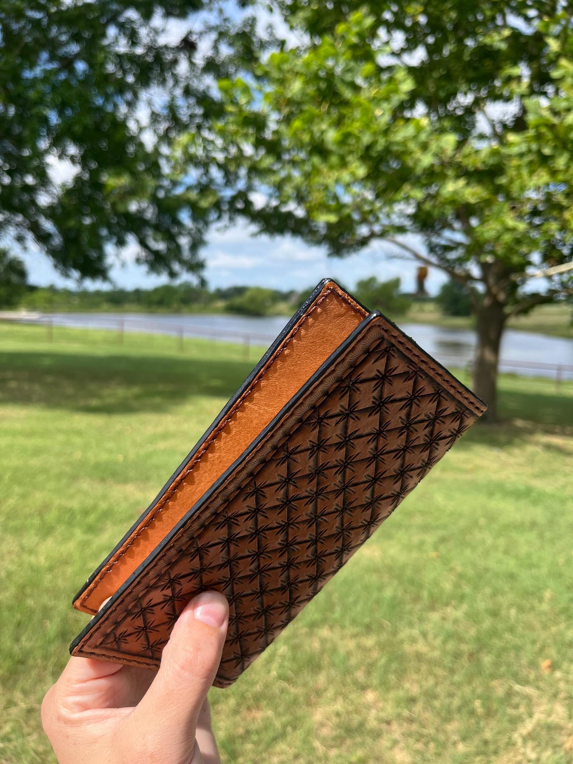Hand-tooled Leather Checkbook Cover - Etsy