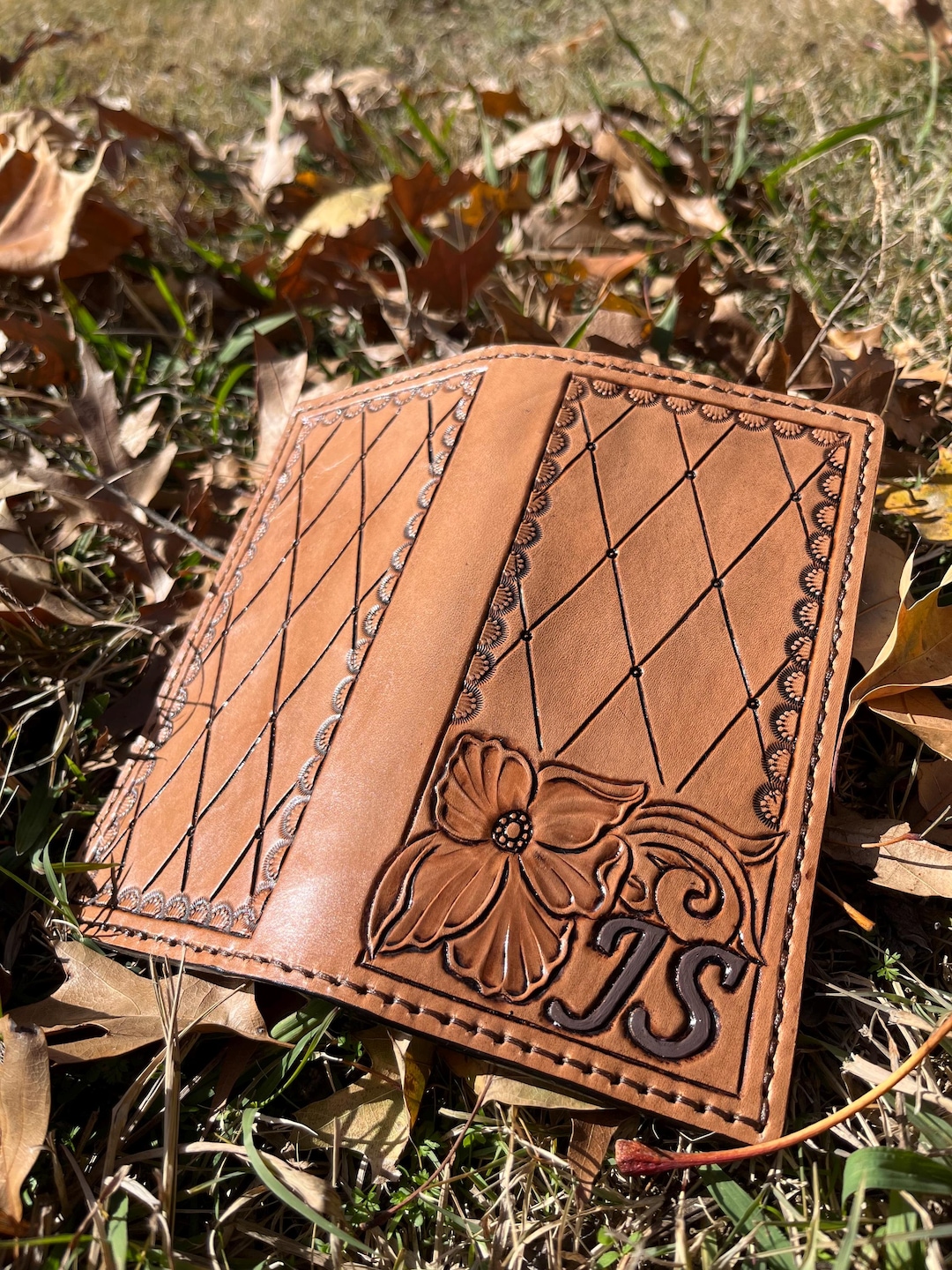 Custom Western Floral Hand Tooled Leather Checkbook Cover - Etsy Australia