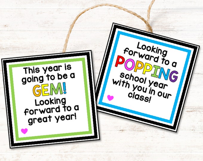 Ring Pop Back to School Gift Tag Meet the Teacher Open House First Day ...