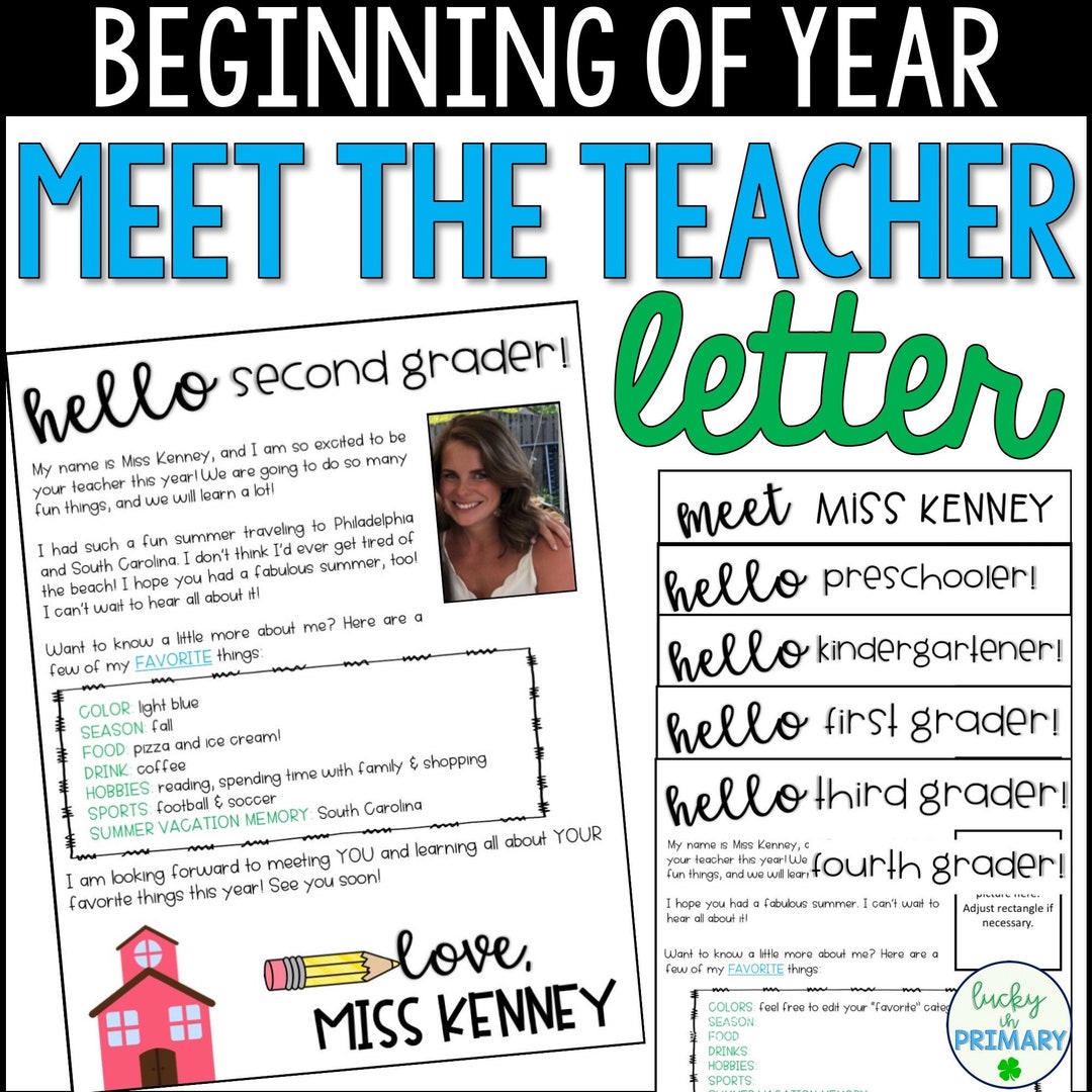 Elementary K-6 Student Welcome Letter Meet the Teacher Letter Open ...