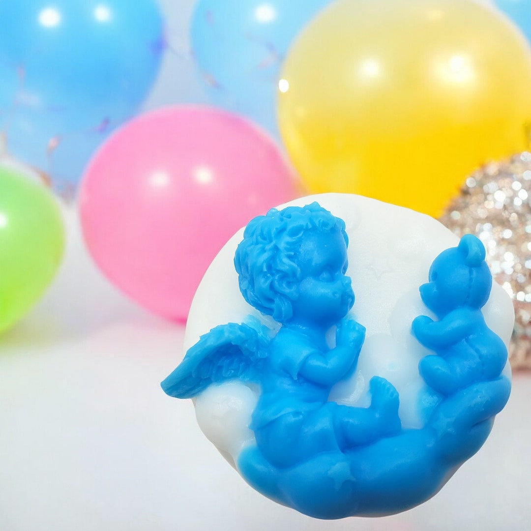 Angel and Teddy Bear Soap With 3D Details for Baptism, Baby Shower ...