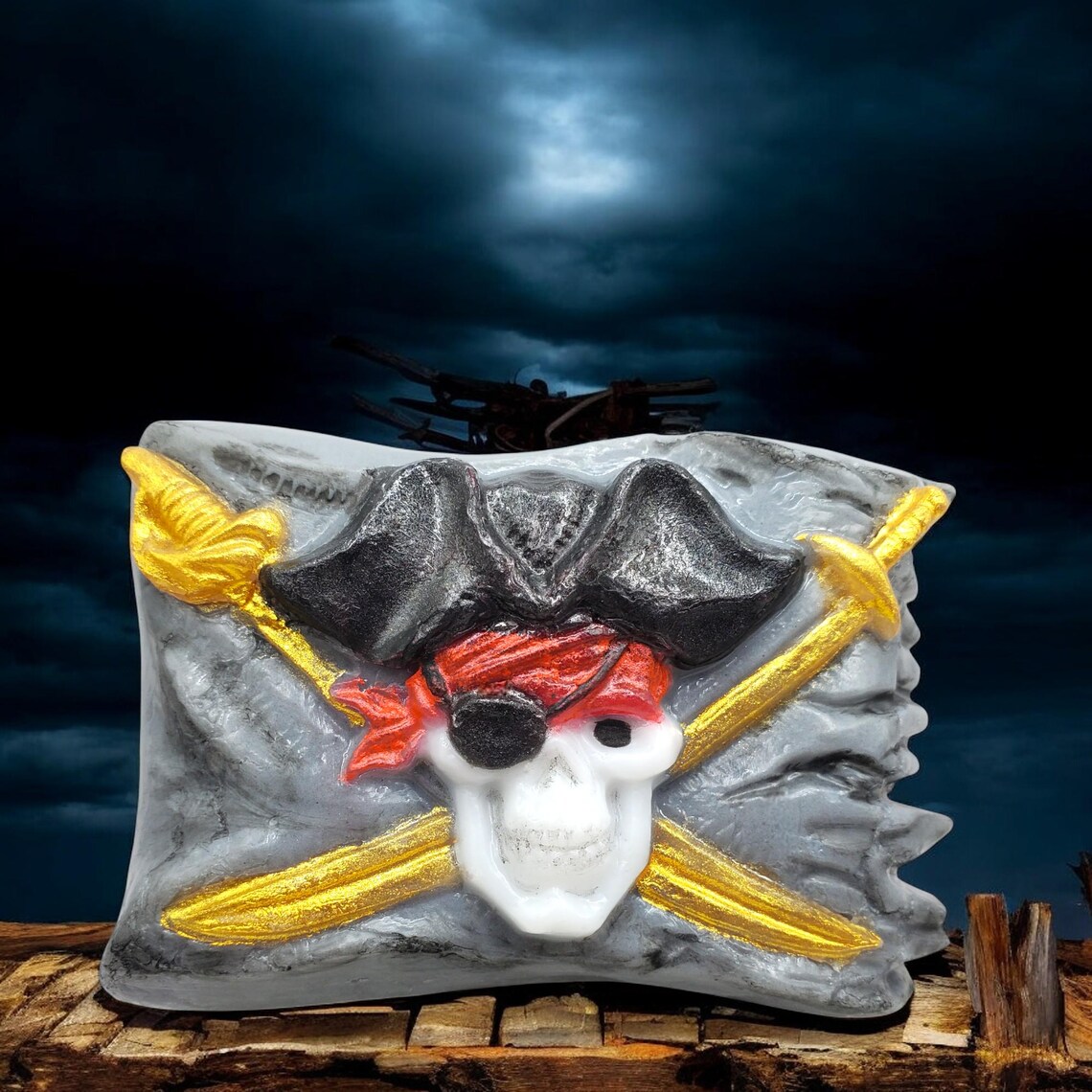 Pirate Skull Soap With 3D Details, Halloween Gift, Bathroom Décor ...