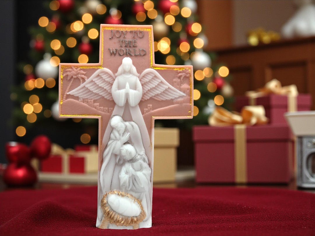 Large Cross With Nativity Scene 3D Soap, Baptism, First Communion ...
