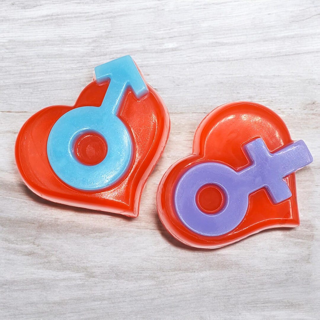 Set of 2 - Male - Female Gender Symbol Soap, Valentine's Day, Stocking ...
