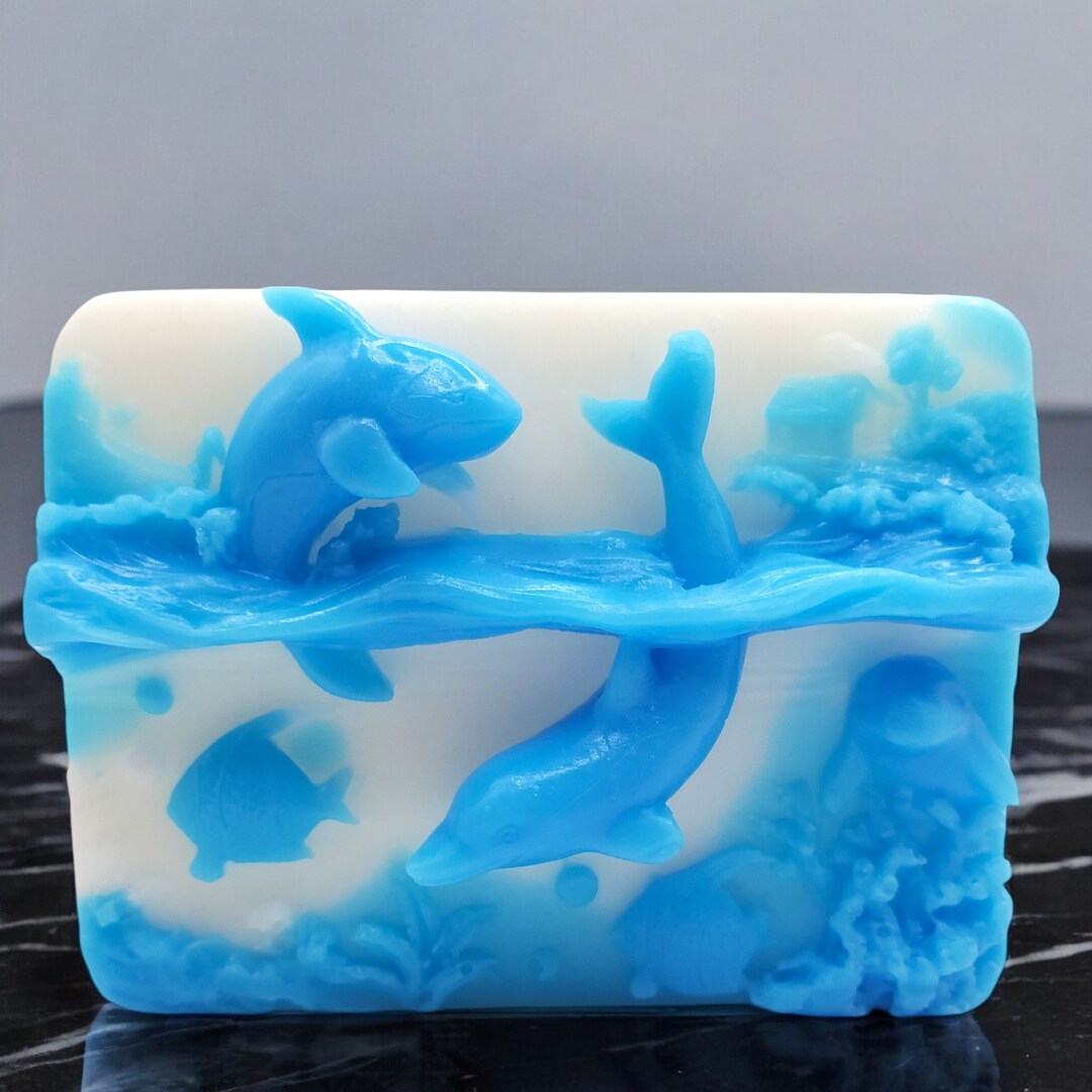 Swimming Dolphins Soap With 3D Details, Nautical, Animal Lovers, Beach ...