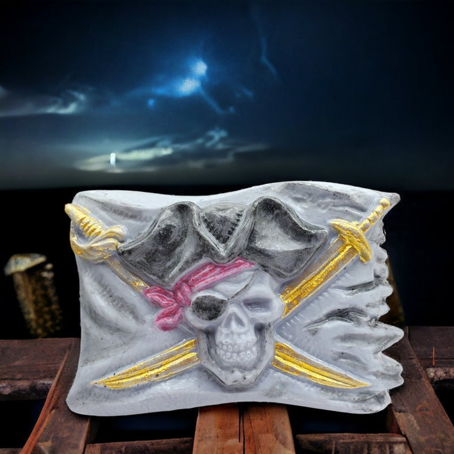 Pirate Skull Soap With 3D Details, Halloween Gift, Bathroom Décor ...