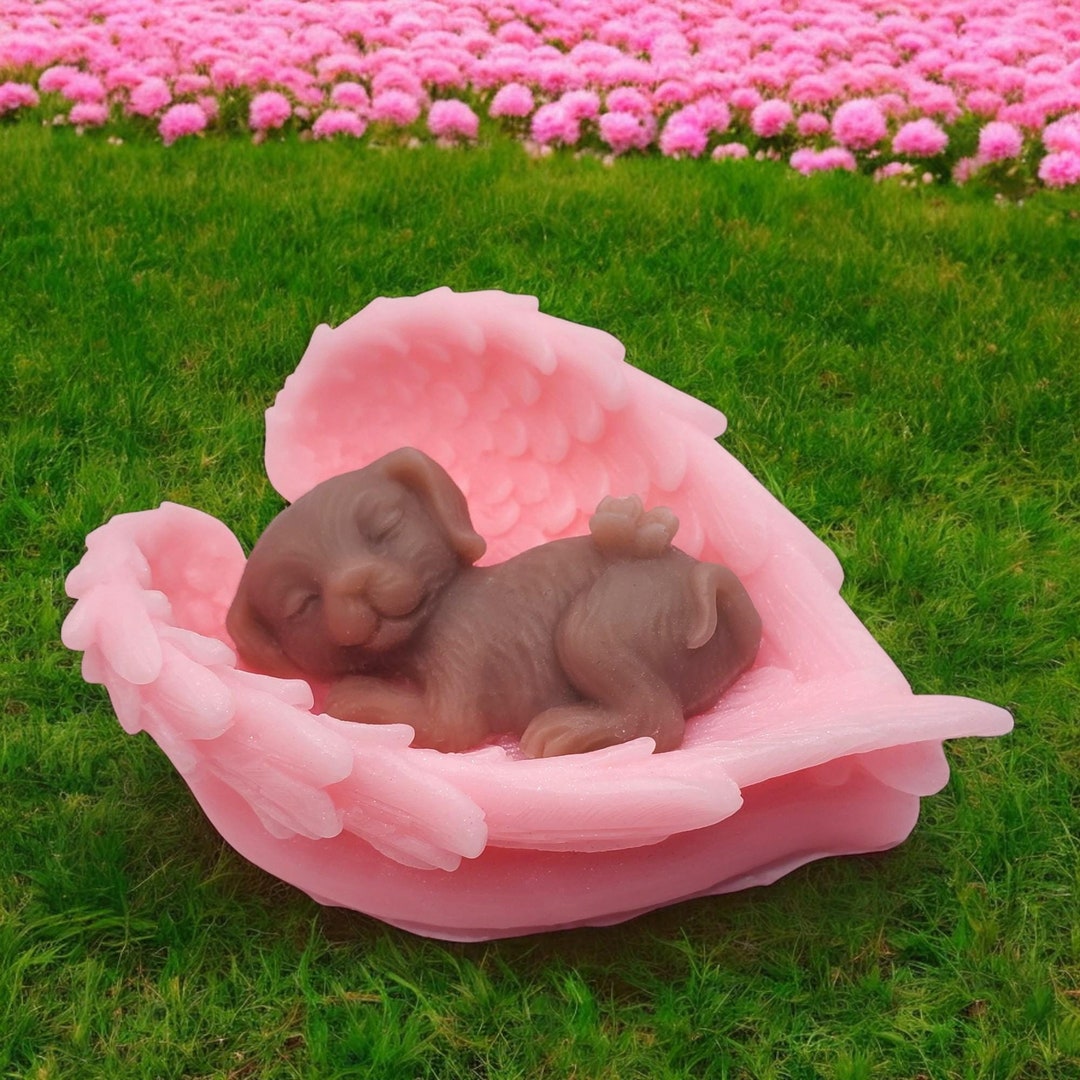 Sleeping Dog in Angel Wings 3D Soap, Animal Lovers, Dog Lovers, New Dog ...