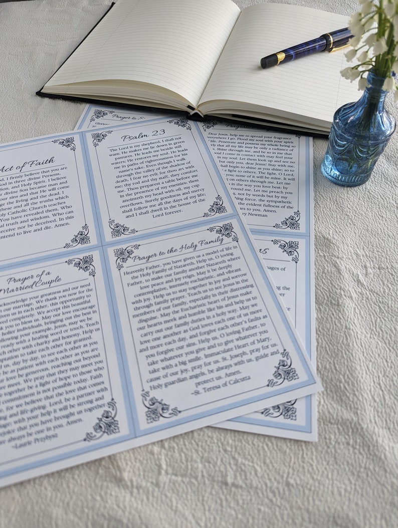 Printable Catholic Prayer Cards - Etsy