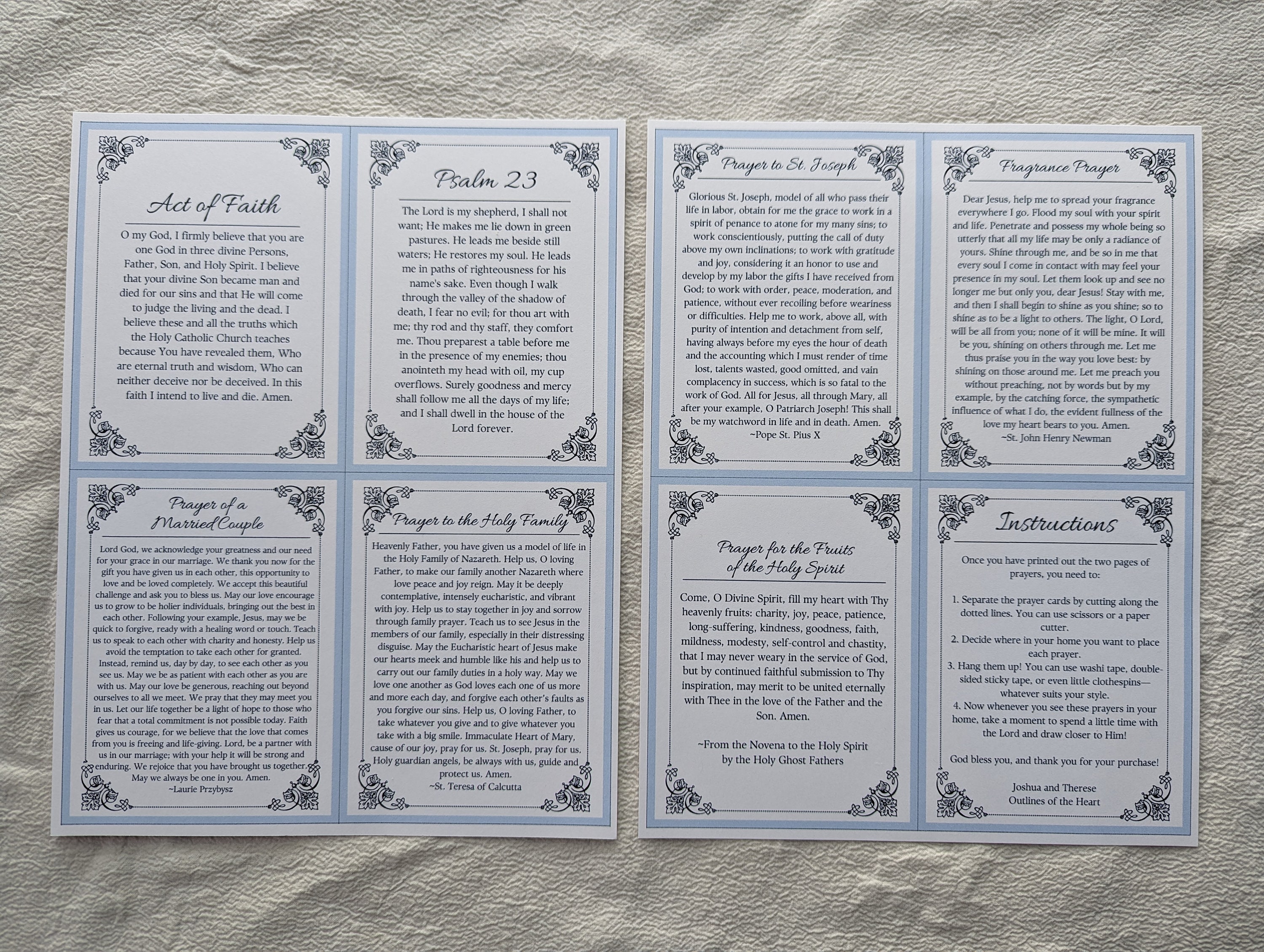 Printable Catholic Prayer Cards - Etsy