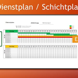 Duty Roster Excel Template Shift Planner in Practical A4 Format ...