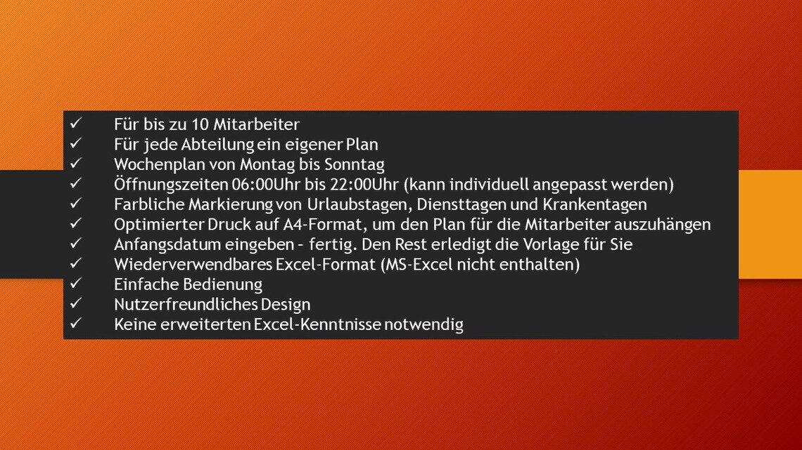 Duty Roster Excel Template Shift Planner in Practical A4 Format ...
