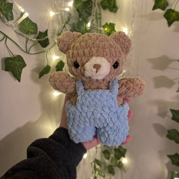 Crochet Bear With Overalls Pattern - Etsy