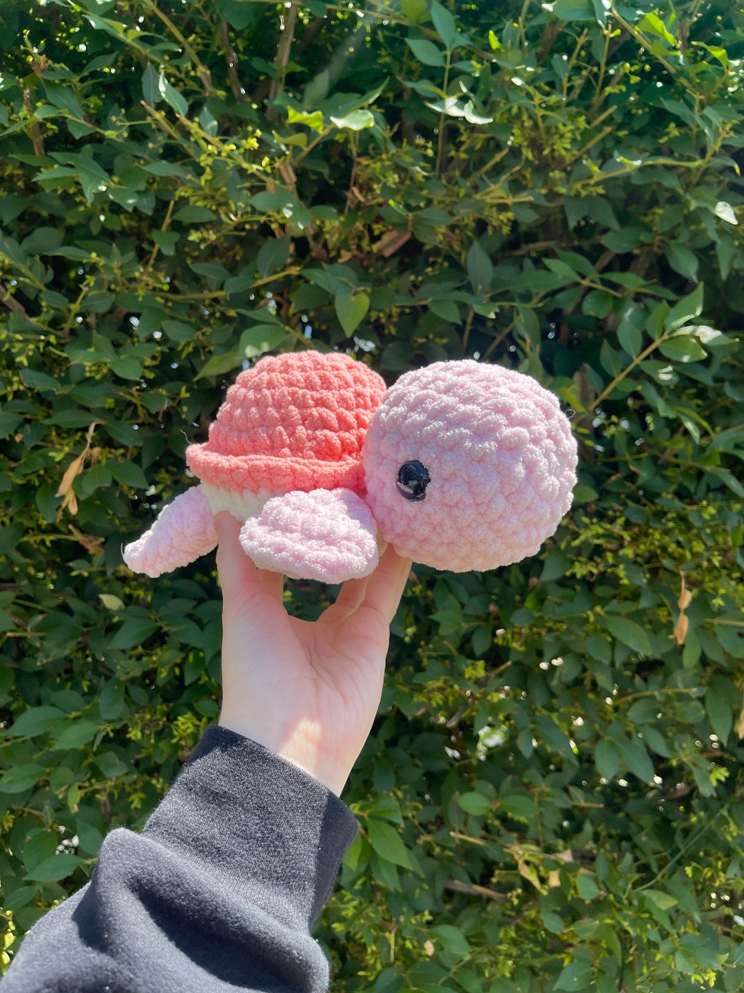 Pink Crochet Turtle Amigurumi Plush - Etsy