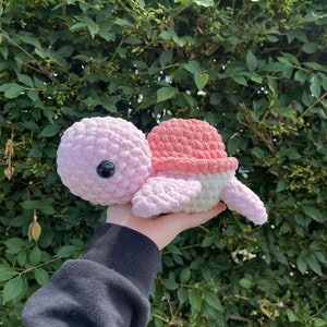 Pink Crochet Turtle Amigurumi Plush - Etsy