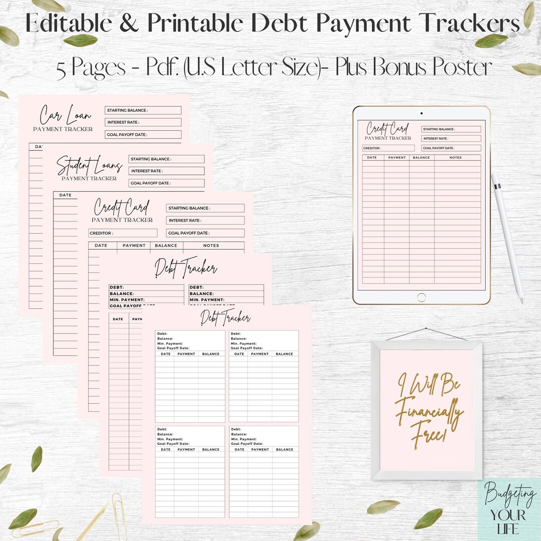Debt Payoff Tracker, Debt Repayment Plan, Printable Debt Payoff Tracker ...