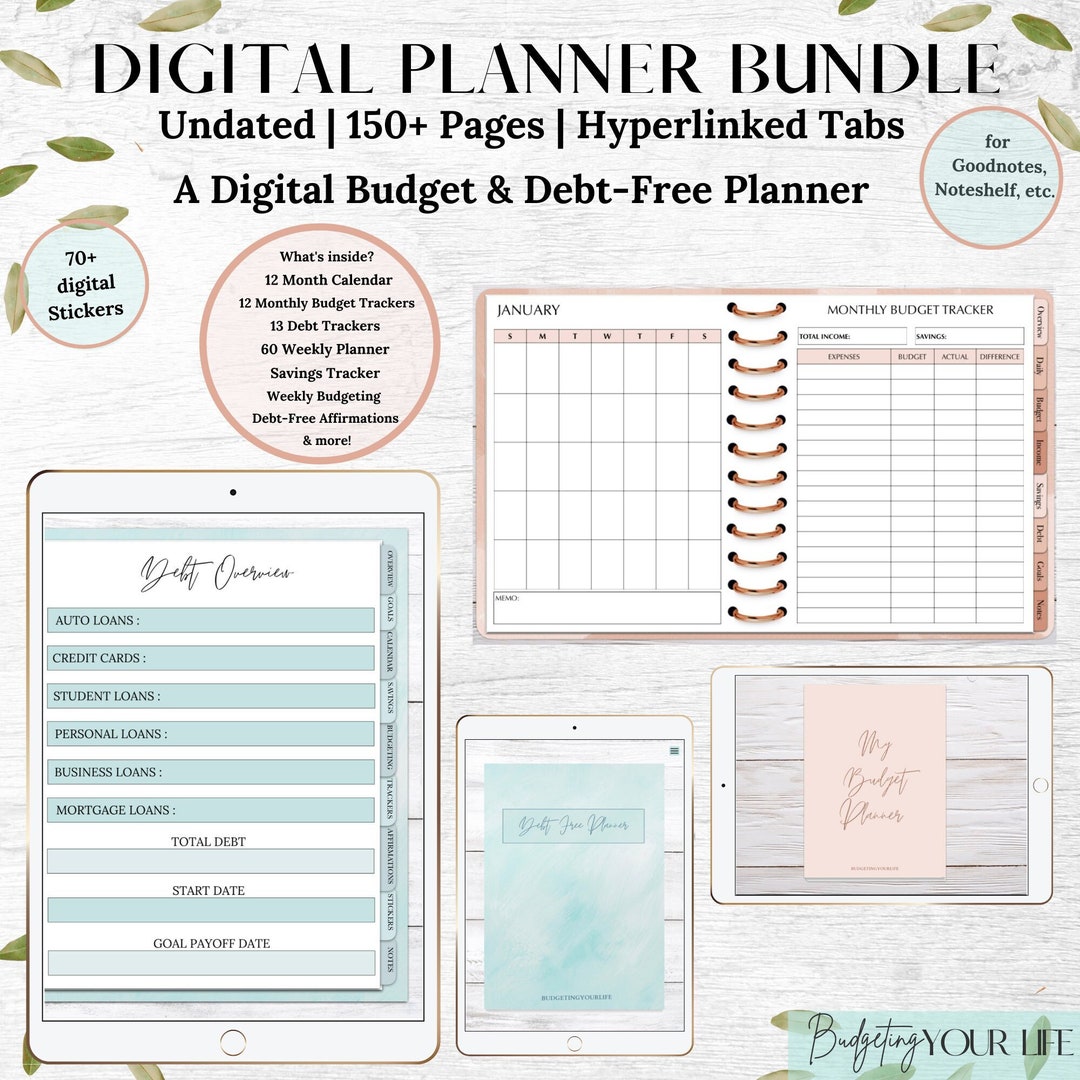 Digital Budget Planner, Debt Free Planner, Digital Planner, Digital ...