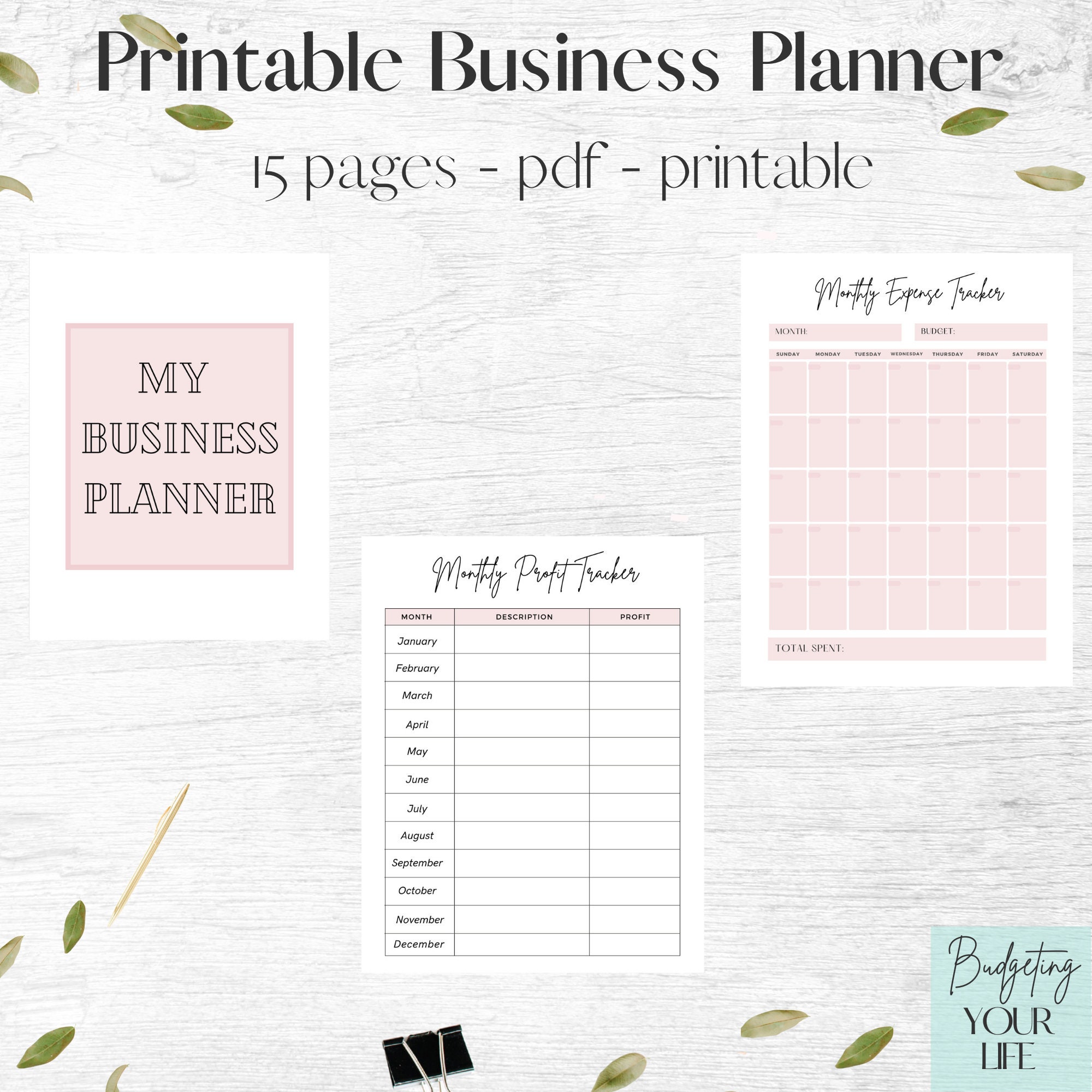 Small Business Planner, Printable Business Organizer, Small Business ...