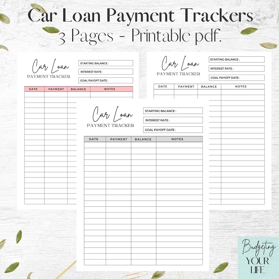 Car Loan Payoff Tracker, Debt Repayment Plan, Debt Payoff Tracker ...