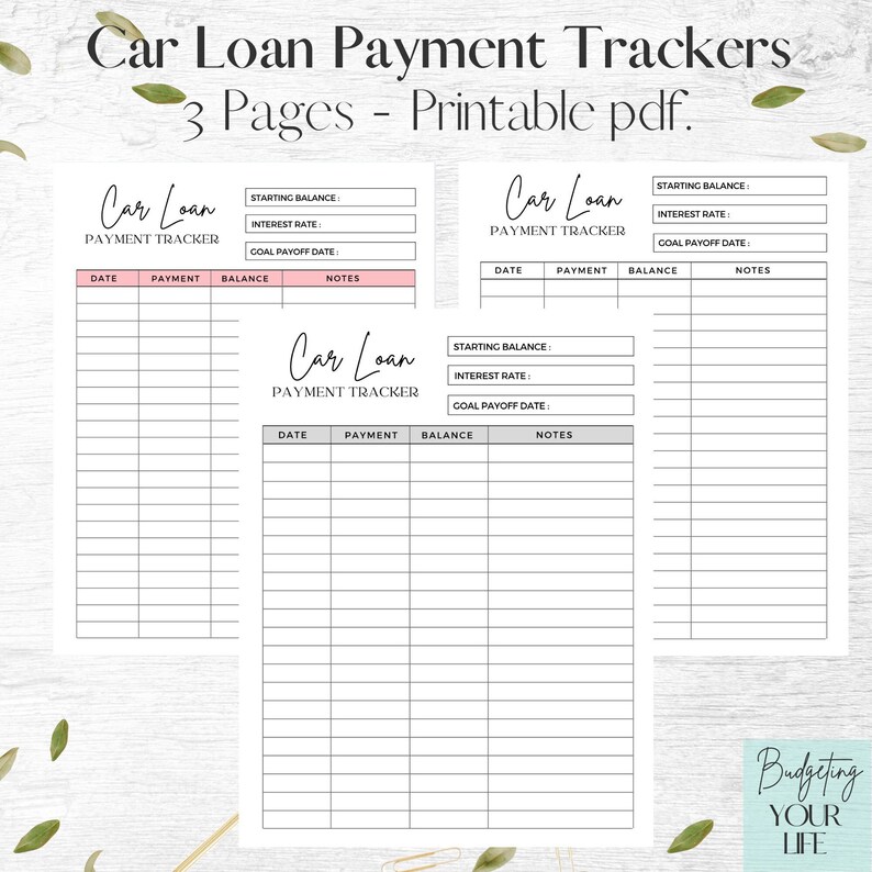 Car Loan Payoff Tracker, Debt Repayment Plan, Debt Payoff Tracker ...