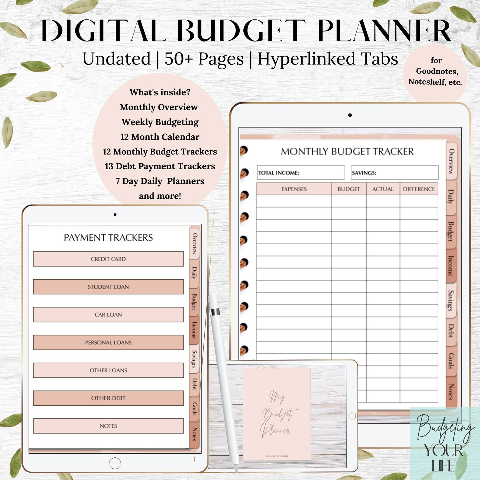 Digital Budget Planner, Digital Planner, Digital Finance Planner ...