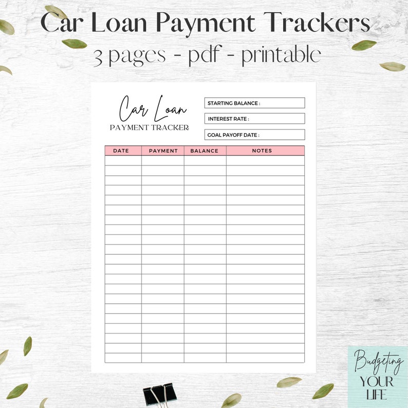Car Loan Payoff Tracker, Debt Repayment Plan, Debt Payoff Tracker ...