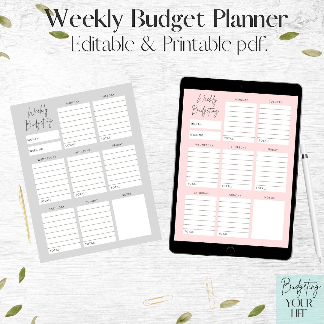 Weekly Budget Planner Printable, Budgeting Planner, Weekly Expense ...