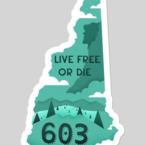 603 New Hampshire Pride Sticker - Old Man of the Mountain - Waterproof ...