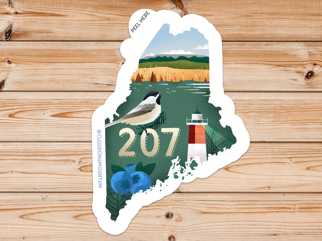 Maine State Sticker - 207 Maine Pride - Vinyl Sticker - Etsy