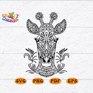 Giraffe Mandala SVG, Giraffe Zentangle Svg, Mandala Giraffe Svg ...