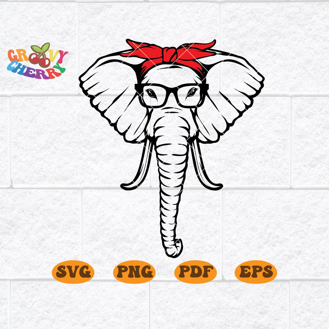 Elephant Bandana SVG Elephant SVG Elephant With Bandana - Etsy