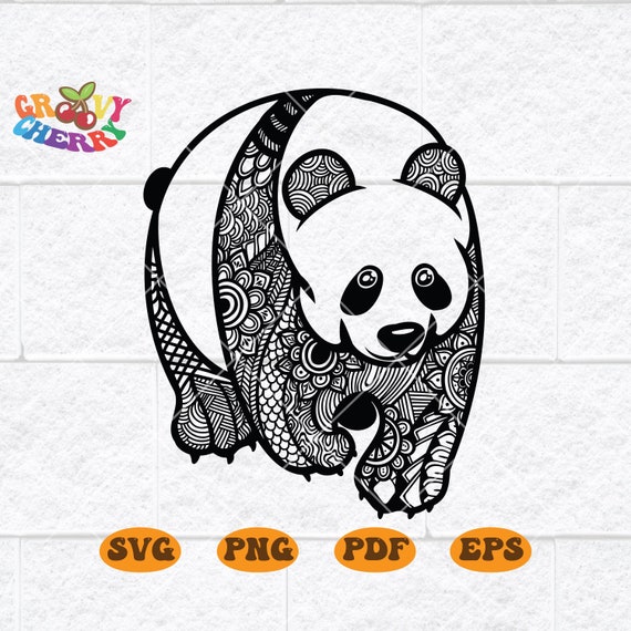 Panda Mandala SVG Panda Zentangle Svg Mandala Panda Svg - Etsy
