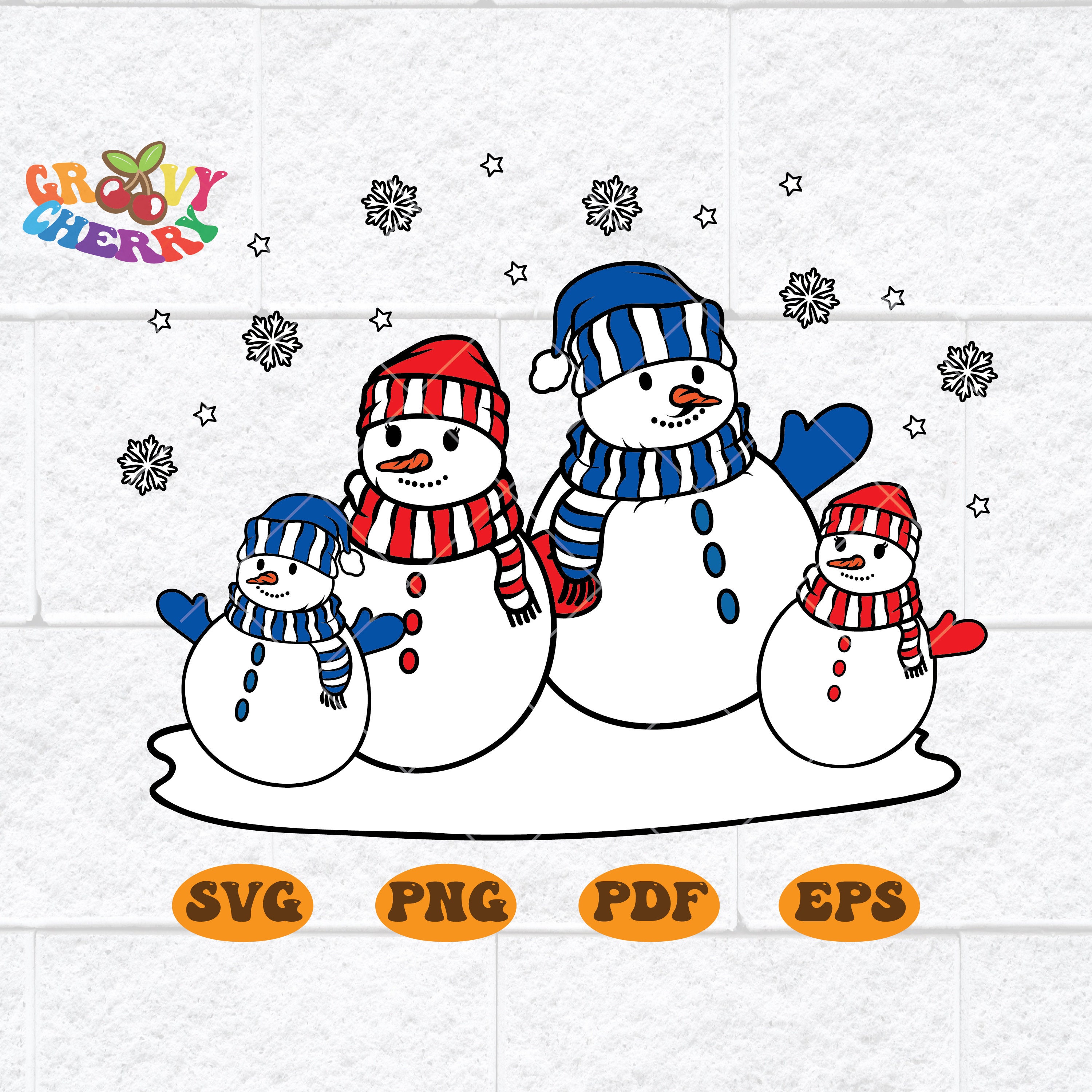 Snowman Family SVG Xmas Svg Merry Christmas Svg Snowman | Etsy