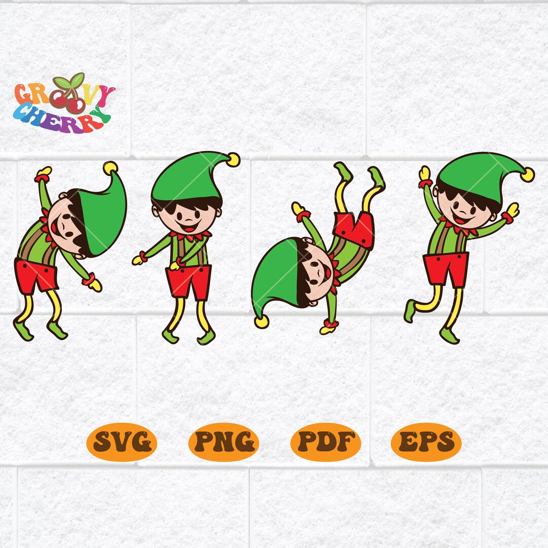 Dancing Elf Boy Svg, Elf Socks Svg, Elf Ears Svg, Elf SVG, Gnome Svg ...