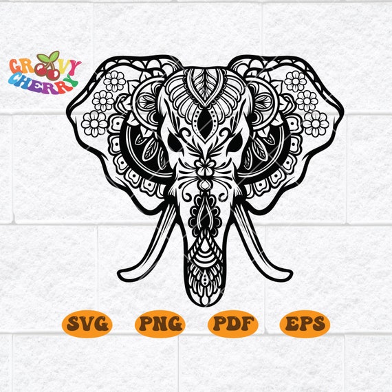 Zentangle Elephant Svg