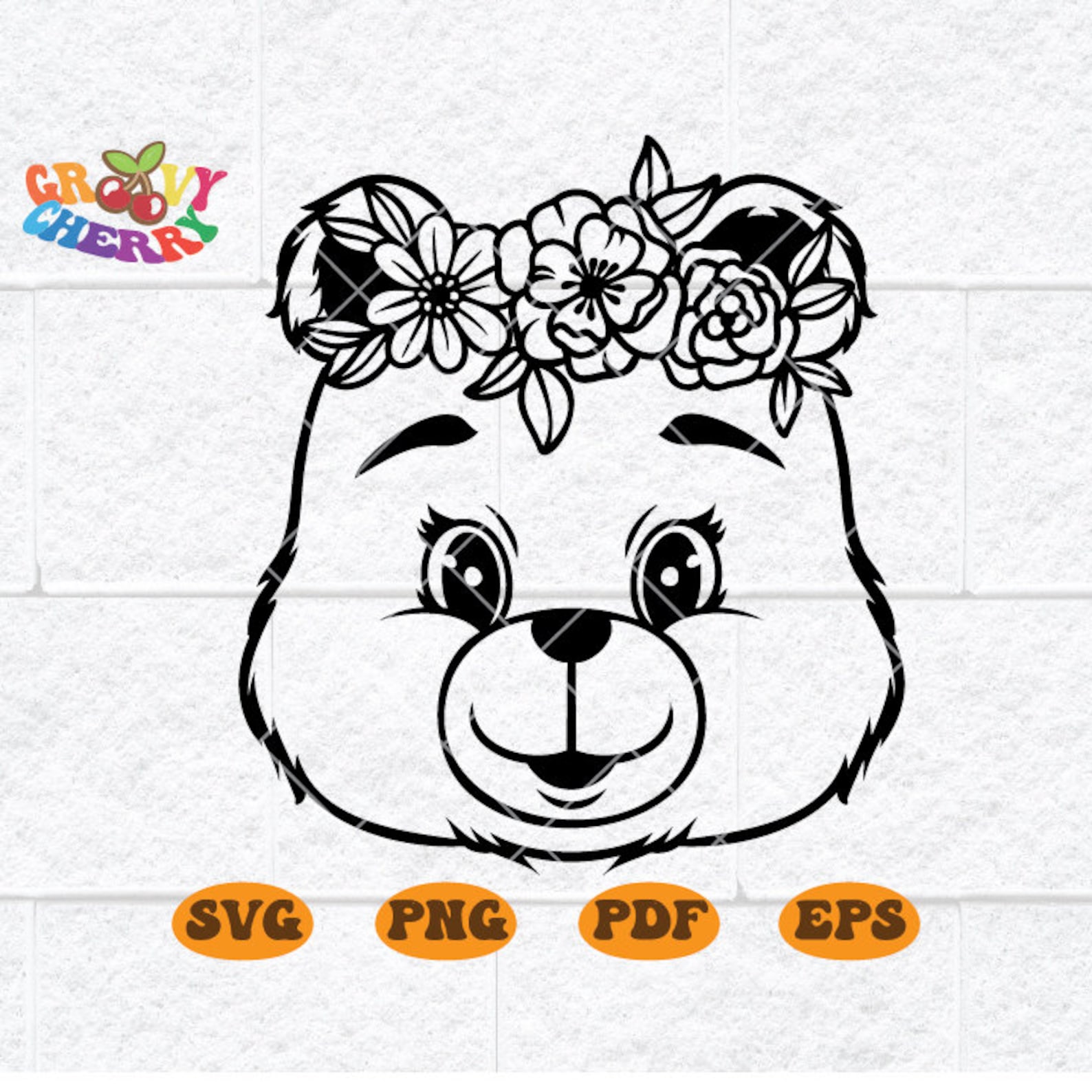 Floral Bear Svg Cute Bear Svg Floral Animal Svg Baby - Etsy