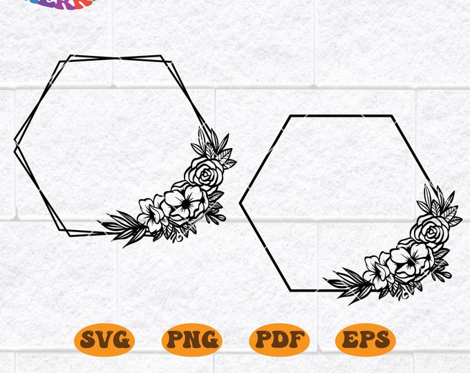 FLORAL FRAMES in SVG No.2, Geometric Frames, Monogram Frame, Circle ...