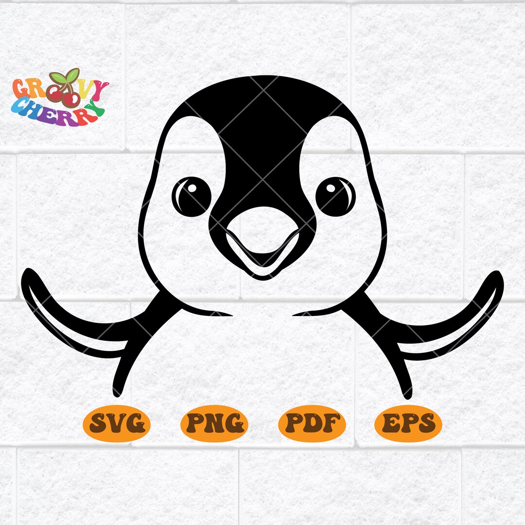 Cute Penguin SVG File, Penguin Face Svg, Penguin Cut File, Animal Face ...